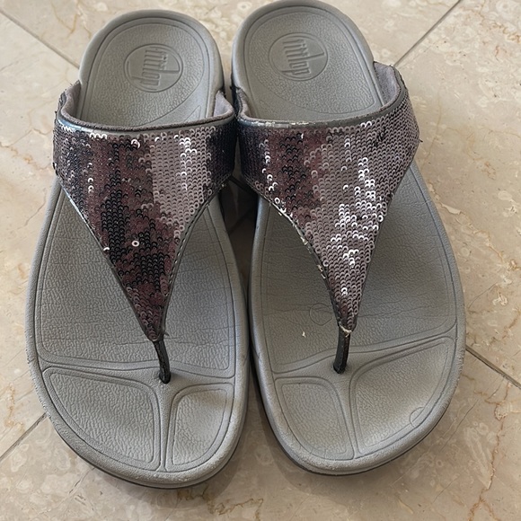 Fitflop | Shoes | Fitflop Greysilver Shimmersequence Wedge Glitter ...